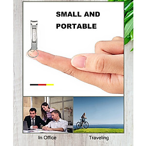 Ginalaia Stainless Steel Portable Nail Cutter，German Keychain Nail Clipper with File for Man and Women, Ultra Thin Flat Nail Clipper Perfect Use for Traveling、 Home 、 Office (Small, 1)