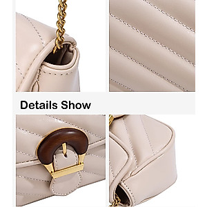 YXBQueen Women's Shoulder Handbags White Crossbody Purse PU Leather Crossbody Bags for Women Quilted Crossbody Bag