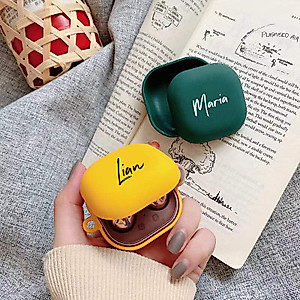 Personalisa Printing Name Hard Matte Case Compatible with Samsung Galaxy Buds 2 Case (2021) / Galaxy Buds Pro Case (2021) / Galaxy Buds Live Case (2020) (Green)