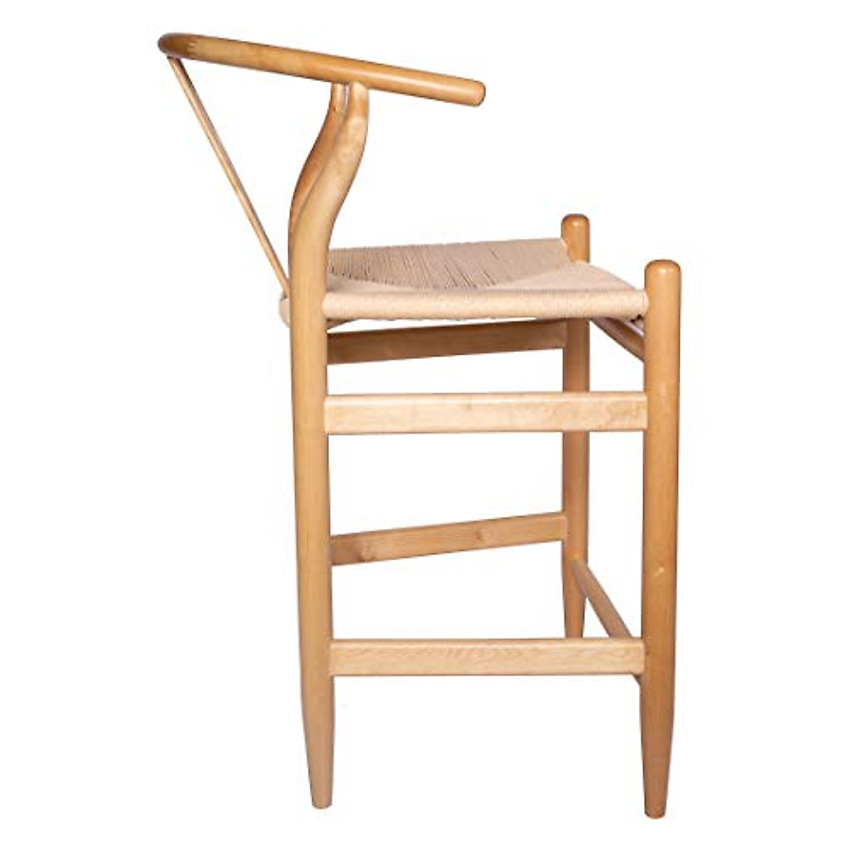 Amazon Brand – Stone & Beam Wishbone Counter-Height Barstool, 35.5"H, Rubberwood, Natural / Natural