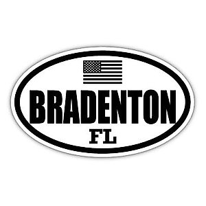 3 Pack Reflective Bradenton FL Florida Manatee County Stealthy US Flag Euro Decal Sticker Vinyl for Hard Hats, Bottles, Glass, Toolbox 2" x 3"