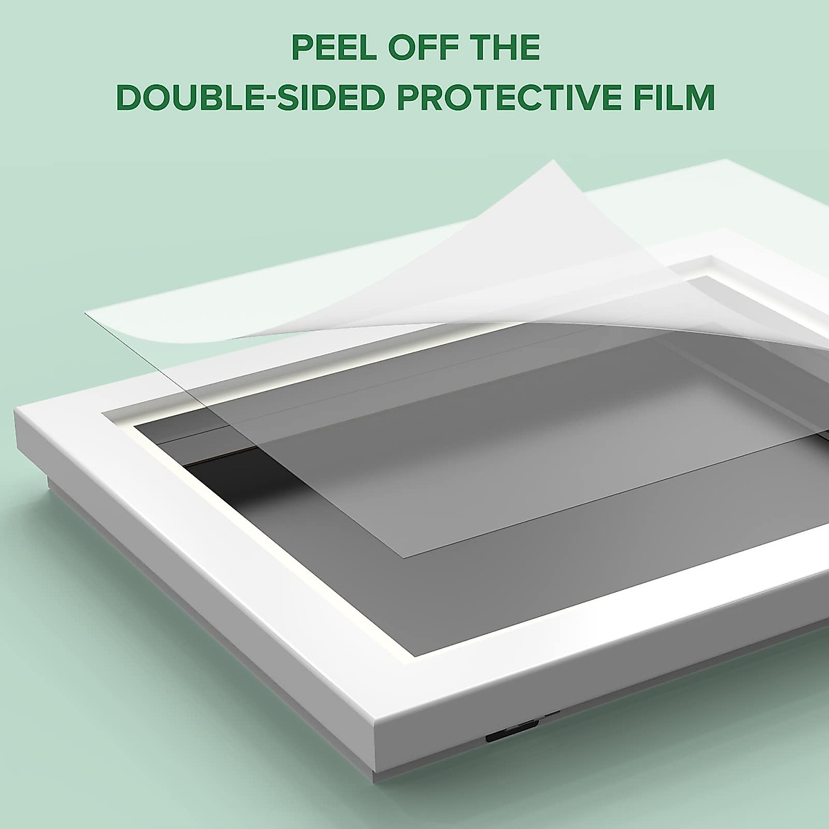 Hsypti Kids Art Frame, White, 8.5 x 11 inches (with Mat), 9 x 12 inches (without Mat), Modern, Plastic, Single Picture Frame, Rectangular, Space Theme, Easy Picture Change, Wall Mount or Tabletop