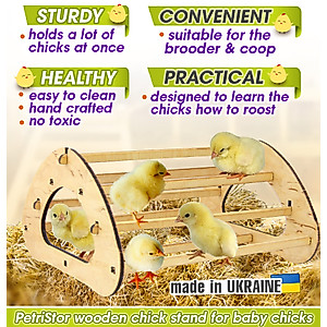 Wooden Chicken Perch for Baby Chick - Chick Roosting Bar with 7 Crossbars - Chick Roost for Brooder - Chicken Roosting Bars - Baby Chick Perch - Baby Chicken Toy