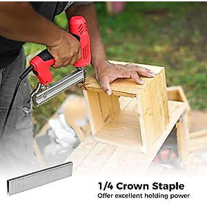 Homaisson Narrow Crown Staples, 2400 Pcs 1/4 Crown Staples for 18 Gauge Staplers, Sturdy Carbon Steel Construction Staples for Upholstery Floor Underlayment Molding