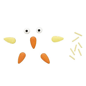 Spring Chick Cupcake Decorating Kit for ADORABLE Baby Chick Cupcakes! White Cake Mix, Vanilla Frosting, White Cupcake Liners and Candy Eyes, Orange Candy Beak, Yellow Candy Wings and Yellow Sprinkles. Cute Easter Spring Cupcake Decorations for Family, Kid