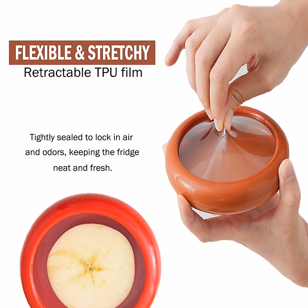 Silicone Food Storage Containers - Avocado Saver, Reusable Vegetable Storage Containers for Refrigerator, Perfect Silicone Containers for Avocados, Lemons, Onions, Tomatoes, Keeps Food Fresh, 4 pack