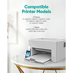 ecodot Compatible Refill Ink Bottle Replacement for Epson 774 664 T774 T664 High Capacity for ecotank ET-2650, ET-16500, ET-4500, ET-2550, ET-3600, Printer (Black, Cyan, Magenta, Yellow, 4 Pack)