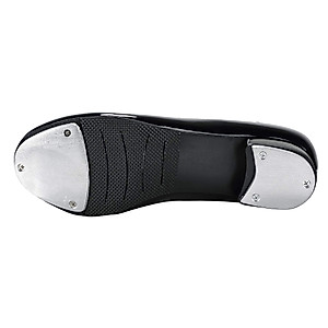Linodes Unisex PU Leather Ribbon Tie Tap Shoe Dance Shoes for Women and Men's Dance Shoes-601-Black Patent-8M