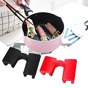 10pcs Reusable Training Chopstick Helpers Holder & Rests, Chopstick Assistant, Chopsticks Training Hinges Connector for Many age, Beginner, Trainers or Learner(black, red)