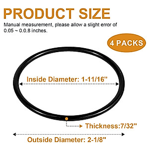 Plunger O-Ring Gasket Compatible with T&S Brass 010389-45, Twist Waste Drain Valve Stopper O-Ring for 3-Tier Sink Drains, Sink Drain O-Ring Prevents Leaks and Keeps Kitchen Sink Running Smoothly-4 pcs