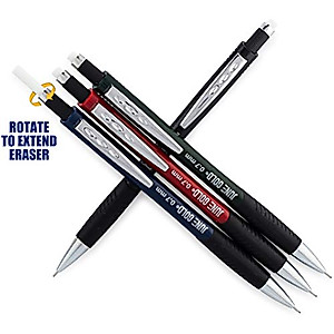 June Gold 8 Pack 0.7 mm HB #2 Mechanical Pencils, Extra Long Spin Eraser, 2 Lead Dispensers/w 220 Refills & 8 Refill Erasers, Break Resistant Lead, Soft Non-Slip Grip