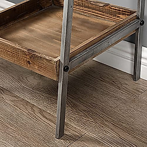 FirsTime & Co. Silver and Brown Garner 3-Tier Storage Shelf for Living Room, Bedroom, Bathroom, Kitchen, Home Office, Metal and Wood, Farmhouse, 13.5 x 13.5 x 34 inches