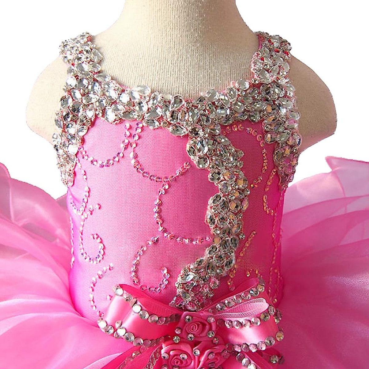 Jenniferwu G037-1 Infant Toddler Baby Newborn Little Girl's Pageant Party Birthday Dress Pink Size 18-24M