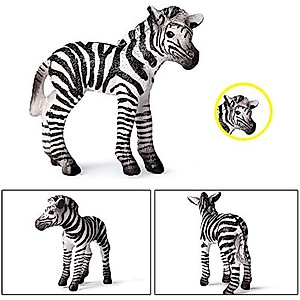Gemini&Genius Zebras Toys, Wild Life Zoo Animal Figurines African Jungle Animal Action Figure Playset Gift for Kids Educational, Cake Toppers, Party Supplies, Animal Toy Set