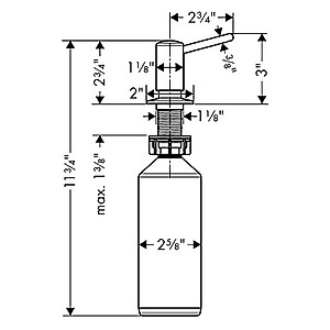 hansgrohe Bath and Kitchen Sink Soap Dispenser, Contemporary Premium Modern in Stainless Steel Optic, 04539800 Small