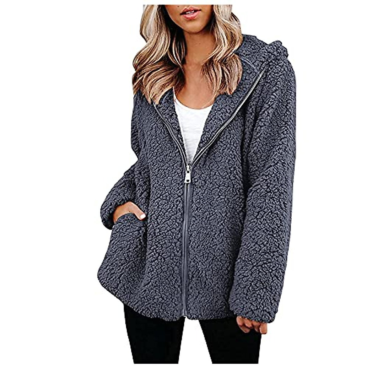 Lojito Turtleneck Sweatshirt Women Graphic Long Sleeve Long Sleeve Graphic Gray Fleece Hoodie