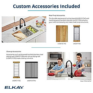 Elkay Crosstown 16 Gauge Workstation Stainless Steel, 31-1/2" x 18-1/2" x 9" Equal Double Bowl Sink Kit with Aqua Divide