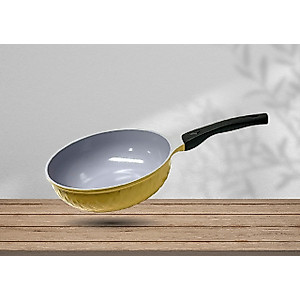 |MADE IN KOREA| 10" Ceramic Coating Interior and Exterior Cooking Wok, Pan Set