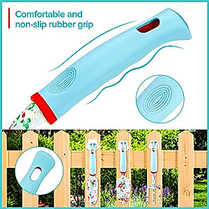 Gardening Tools, 4 PCS Heavy Duty Floral Garden Tool Set, WANCHI Rustproof Aluminum Gardening Hand Tools,Gardening Gifts for Women Birthday, Gardening Kit（Rake，Trowel，Transplanter，Pruning Shears）
