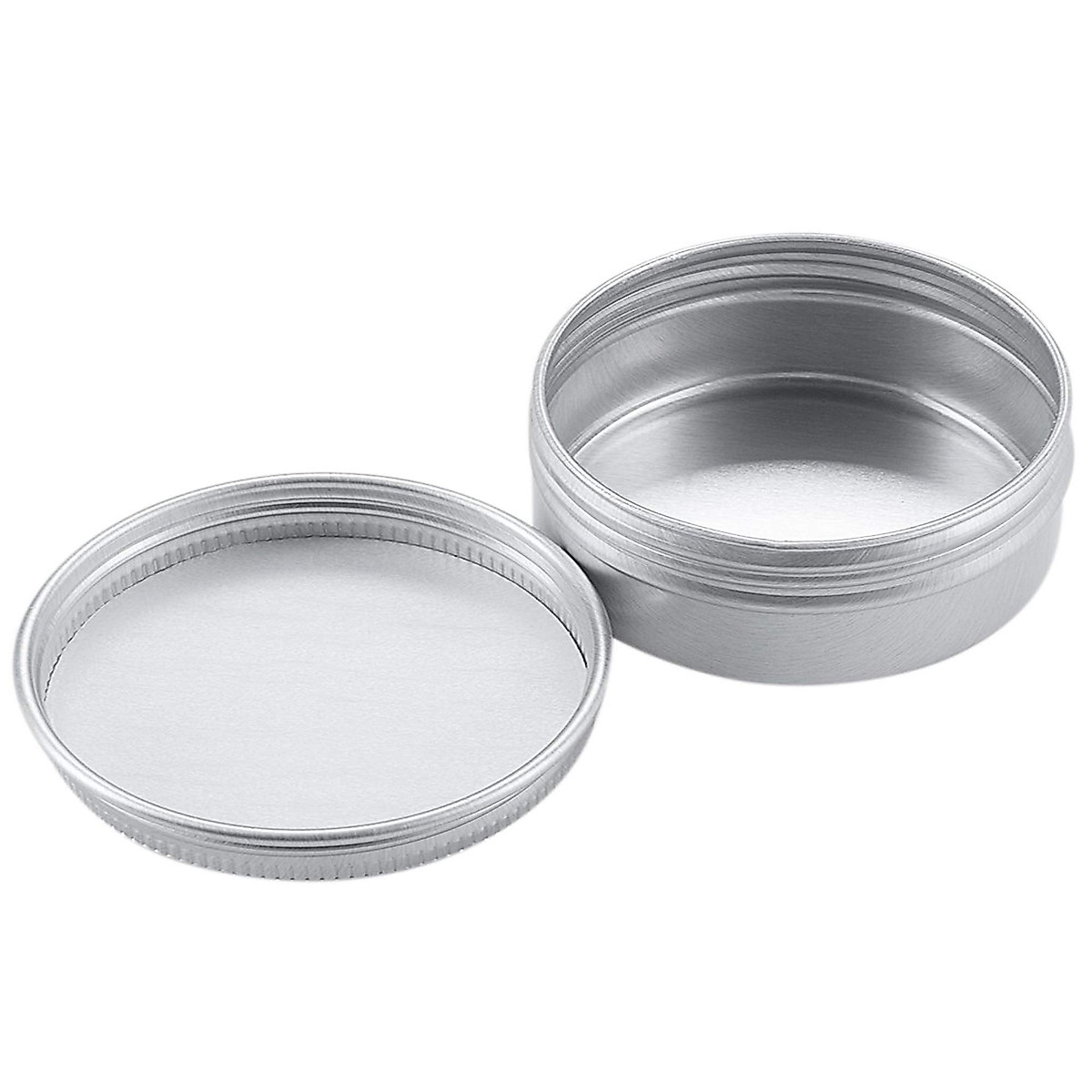 6 Ounce Aluminum Tin Jar Refillable Containers 180 ml Aluminum Screw Lid Round Tin Container Bottle for Cosmetic,Lip Balm, Cream, 12 Pack.
