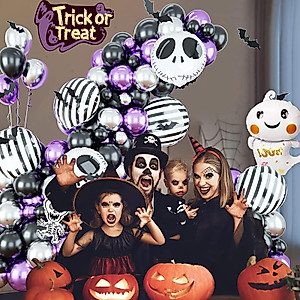 Nightmare Before Christmas Balloons,Halloween Balloon Garland Arch Kit, Halloween Party Decorations, Halloween Ghost Balloons, Halloween Party Photo Backdrop Birthday Baby Shower Decorations