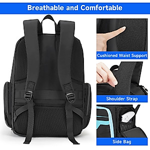 Deegotech Gaming Backpack Fit for PS5, Protective Travel Carrying Case Bag Compatible with Playstation 5 Console Game Storage Bag with Multiple Pockets Fit for PS5 Disc/Game Cards/Laptop