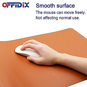 OFFIDIX Office Desk Mat,Desktop PU Leather Desk Pad Non-Slip Leather Protective Desk Pad Laptop Mat Gaming Writing Mat for Laptop PC Keyboard Office Home (Brown, 24"x12")