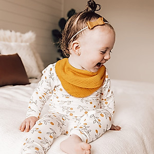 Baby Bibs for Girls, Bandana Drool Bibs for Unisex, Soft Organic Muslin Infinity Scarf Bibs for 0-24 Months - 8 Pack