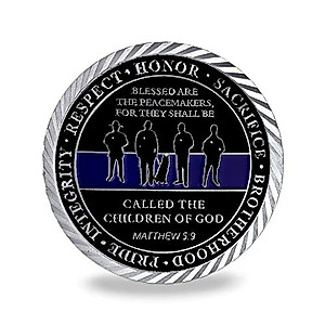 Thin Blue Line Lives Matter Police Officer Law Enforcement 3D Challenge Coin
