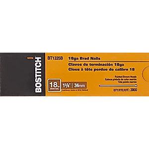 BOSTITCH BT1335B 1-3/8-Inch 18 Gauge Brad Nails (3,000 per Box) , Brown