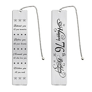 Jzxwan Happy 76th Birthday Gifts for Women Men, 76 Year Old Birthday Bookmark, Female 76 Yr Old Bday Card Gift Ideas, 1948 Birthday Book Mark for Woman Man, 76th Birthday Decorations, 76 th Bd Present
