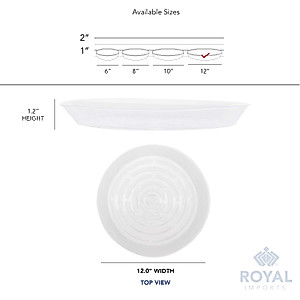 Royal Imports Plastic Planter Saucer, Clear Drip Tray, Flower Pot Disposable Bowl Plate, Moisture Drainage Liner for Home and Garden, 12", 10-Pack
