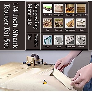 Router Bits 1/4 Shank, Router Bit Set 15 Pcs, Roundover Router Bit 1/4 Shank - Carbide Router Bits for Wood, Woodworking, DIY
