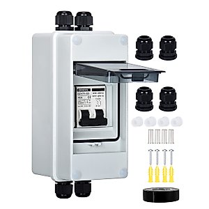 DIHOOL 40 Amp Circuit Breaker Box, Solar Panel Disconnet Switch, DC Miniature Circuit Breaker