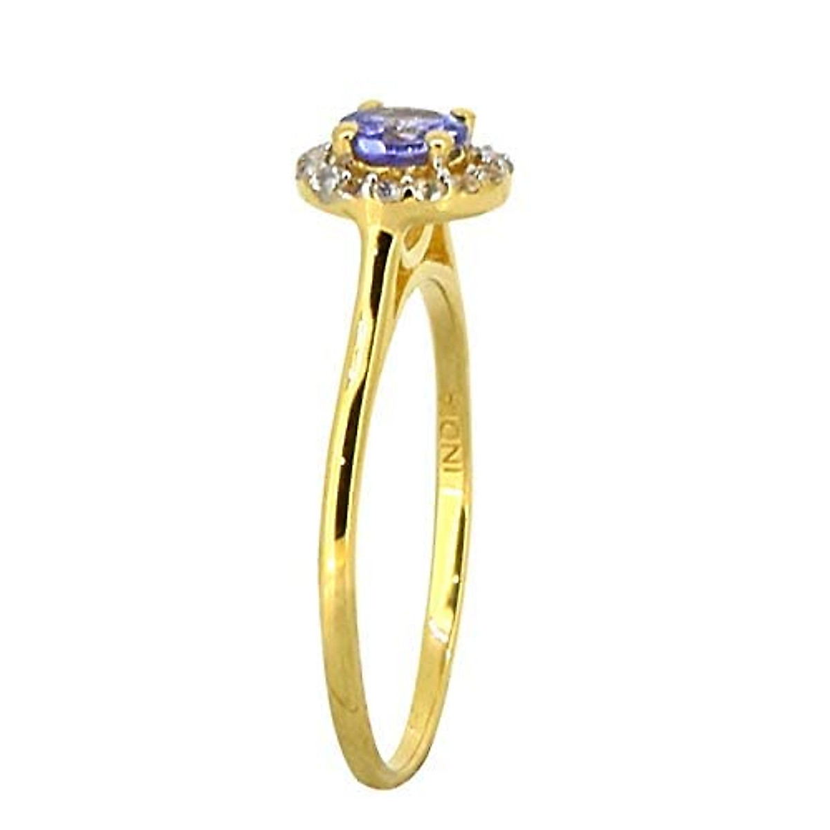 YoTreasure 18kt Gold Over Silver Tanzanite and White Topaz Women's Engagement Ring