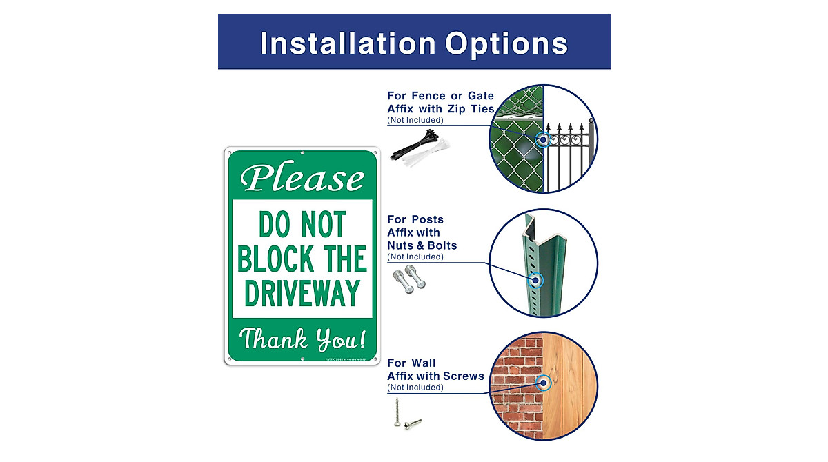 Please Do Not Block Driveway Sign - Durable & Weatherproof
