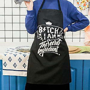 JOYPLUS I Am the Secret Ingredient Funny Aprons Birthday Gifts for Men,Women,Husband, Brother, Plus Size Aprons and Grilling BBQ Chef Chef Costume