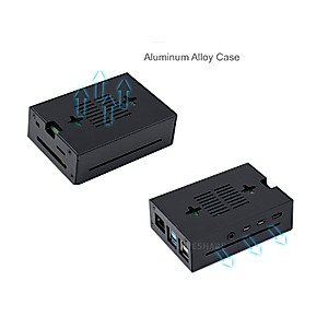 waveshare Aluminum Alloy Case with 3 PCS Heatsinks for Raspberry Pi 4, Metal Case Designed for Raspberry Pi 4B,Compatible 3.5inch RPI LCD (A)/(B)/©
