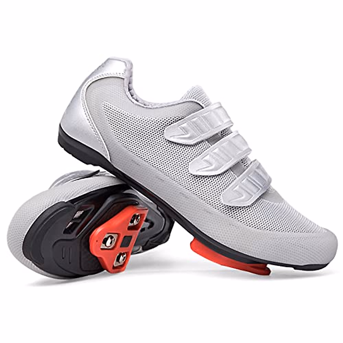 Mens Womens Indoor Cycling Shoes Compatible with Peloton Bike Shoes Cycling Shoes with Delta Cleats Clip Outdoor Pedal SPD Road Bike Shoes,Gray