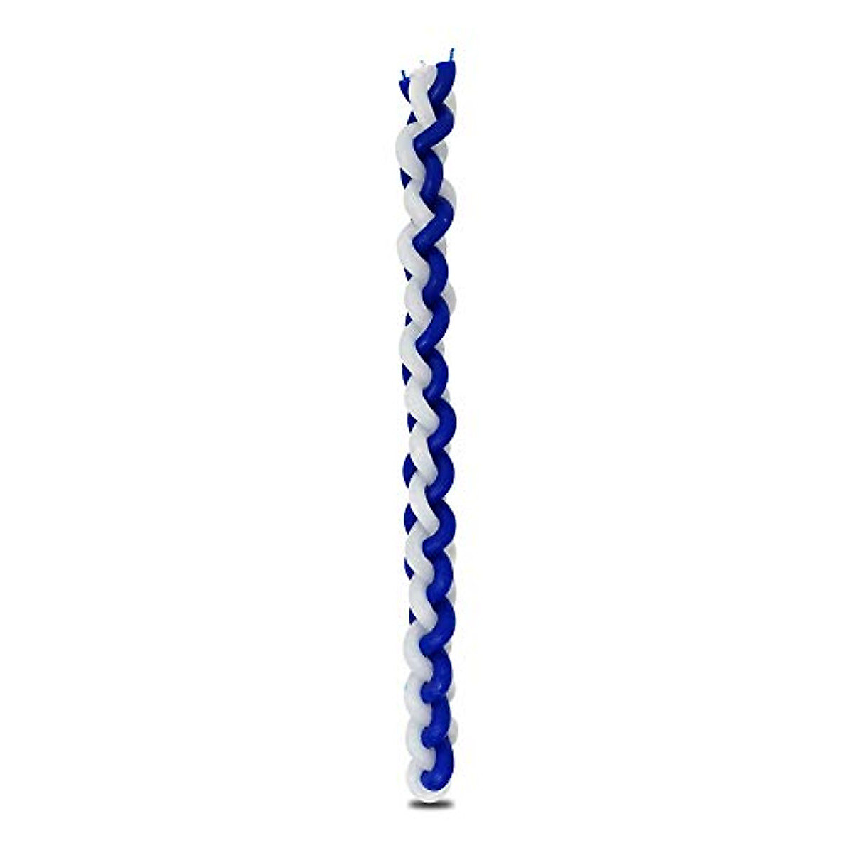 Jerusalem Candles Havdalah Candle - Braided Blue and White - Flat Havdallah Candles - 2 Pack