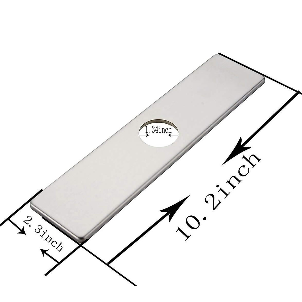 BATHLAVISH 10 Inch Kitchen&Bathroom Sink Faucet Baseplate Hole Cover Deck Plate Escutcheon Brushed Nickel Square 304 Stainless Steel