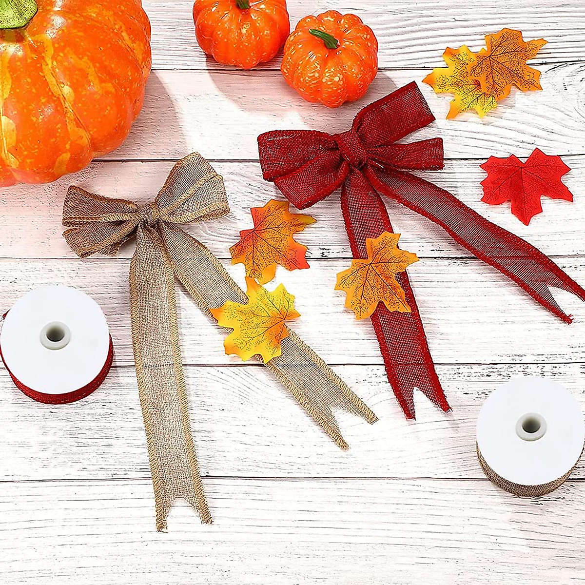 LIUYAXI Natural Burlap Wired Ribbon, 1-1/2" x Continuous 10 Yard, Solid Wired Edge Ribbon for Crafts,Gift Wrapping,Big Bow,Wreath,Tree Decoration,Outdoor Decoration