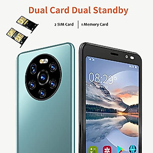 Unlocked Smartphone, 5.45" HD Screen Face Unlock Smartphone Carrier Cell Phone, 512MB+4GB, 1500mAh, Dual SIM Unlockd Cell Phones Green Mobile Phone