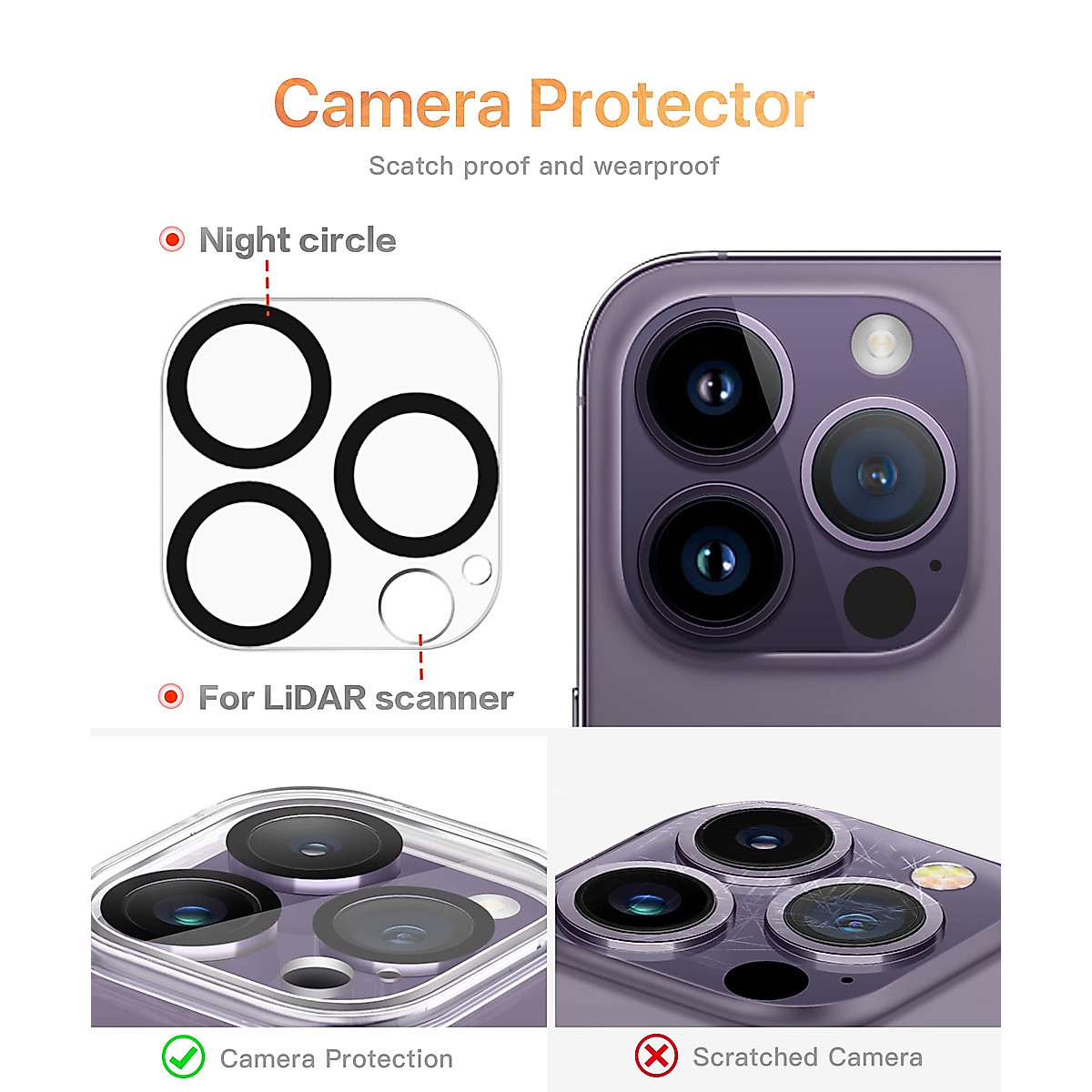 GVIEWIN Designed for iPhone 14 Pro Max Case, Screen Protector + Camera Lens Protector Flower Shockproof Clear Floral Design Protective Women Phone Cover for iPhone 14 ProMax (Hibiscus)