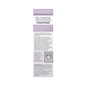PurePlex Bond Reconstructing Blonde Conditioner. Neutralizes Brassy & Yellow Tones in All Blonde, Lightened and Grey Hair Whilst Repairing and Leaving Hair a Clean, Crisp White Blonde.