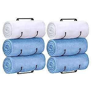 Elbourn Towel Rack, Set of 2 Towels Holder Wall Mounted Washcloths Shelf Metal Storage Organizer for Bathroom - Black