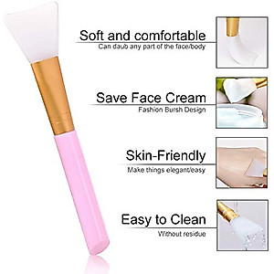 Akstore 3PCS Silicone Face Mask Brush,Mask Beauty Tool Soft Silicone Facial Mud Mask Applicator Brush Hairless Body Lotion And Body Butter Applicator Tools (White)
