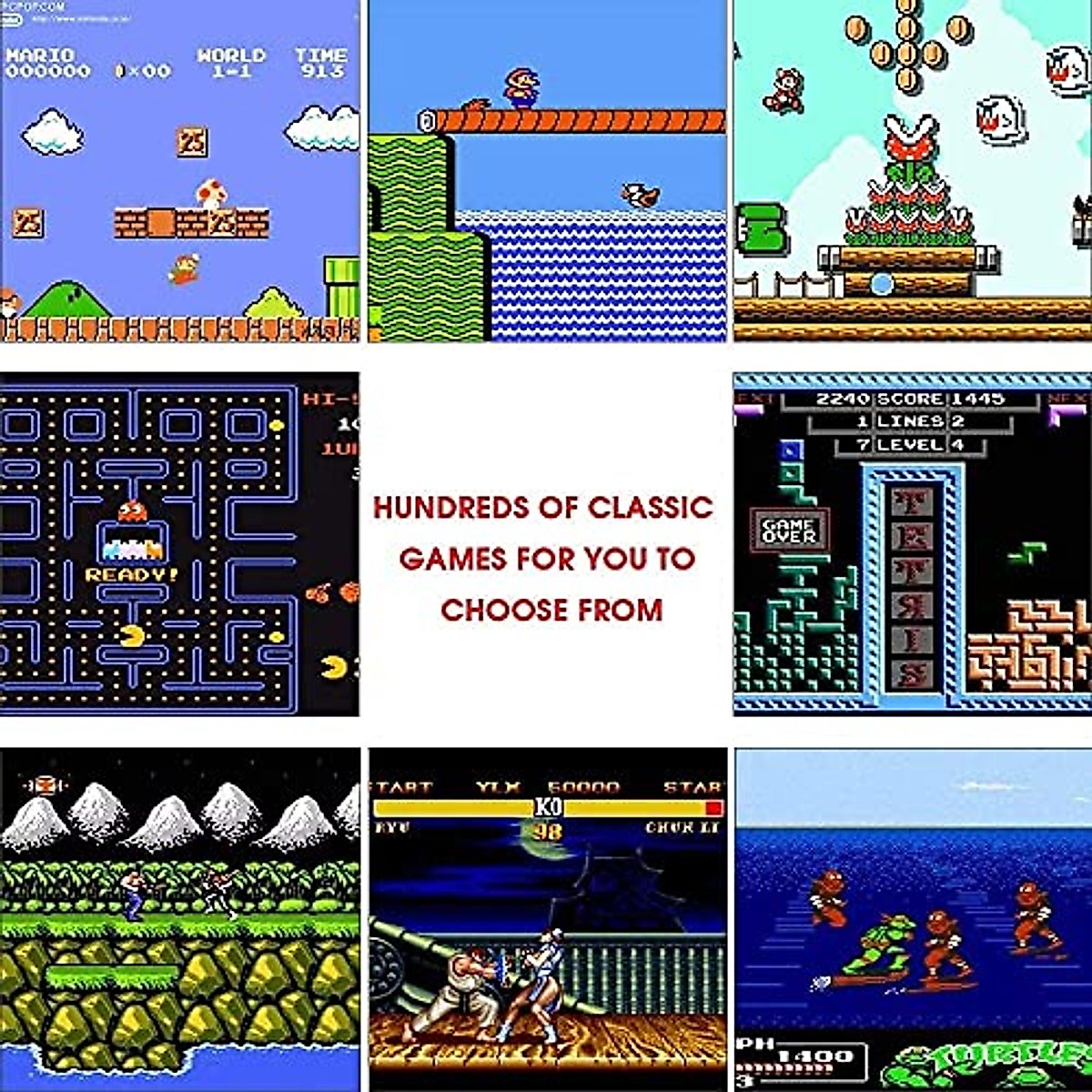 KUNLIDUDU Retro Classic Mini Game Console, Builtin 620 Video Games Plug and Play, Old Game System with 2 NES Classic Controllers, AV Output Mini Console, Games Console, gray, 19x15x7.5cm