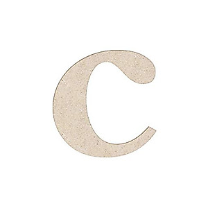 22" Lowercase Times Unfinished Wood Monogram Letter C (Sizes 12"-28")