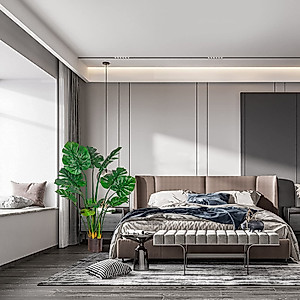 kutuuhome Fake Plants Artificial Monstera Deliciosa Plant Fake Tropical Palm Tree Perfect Faux Swiss Cheese Plant for Home Garden Office Store Decoration (2, 43 Inch)